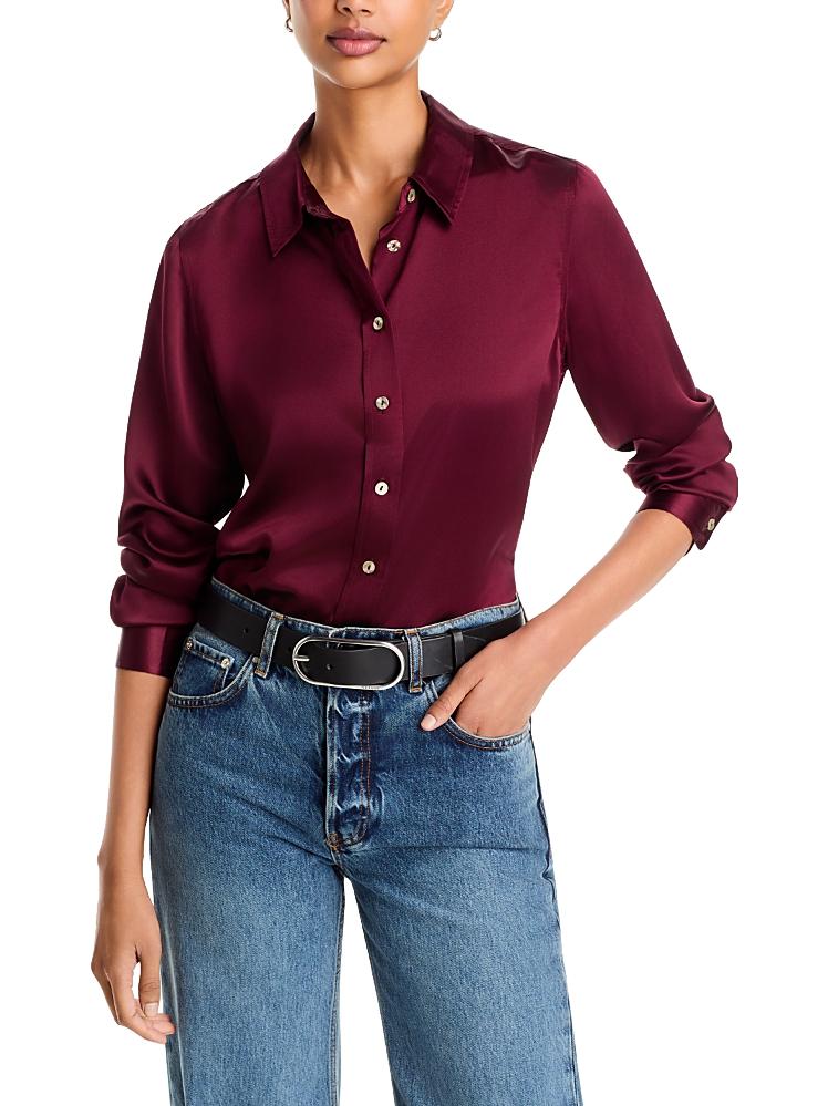 JOHNNY WAS Johnny Was Silk Collared Button-Up Shirt